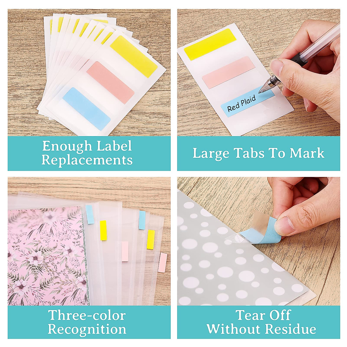 Caydo 24PCS Scrapbook Paper Storage Organizer with Buckle Design Scrapbook Paper Storage with 60 PCS Sticky Index Tabs for Holding 12 x 12 Inch Scrapbook Paper, Vinyl Paper, Cardstock