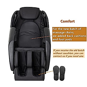 BOSSCARE Massage Chair Recliner with Zero Gravity, Full Body Airbag Easy to Assemble with Bluetooth Speaker, Foot Roller,Faux Leather, Brown