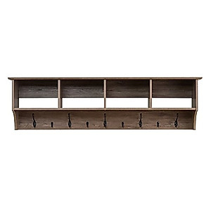 Pemberly Row 60" Wide Hanging Entryway Shelf in Drifted Gray