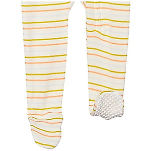 Amazon Essentials Baby Girls' Snug-Fit Cotton Footed Sleeper Pajamas, Pack of 3, Safari, 18 Months