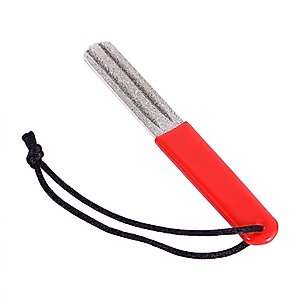 Hook Sharpener, Durability Hook Whetstone Fish Hook Sharpening File Tool Accessory For Outdoor Fishing(Dual Grooving-red)