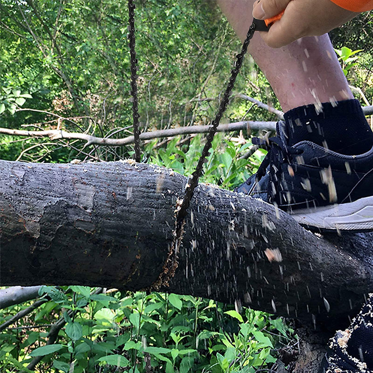 Loggers Art Gens Pocket Chainsaw 36’’-45 Two-sidedTeeth Pocket Chain Saw,3X Faster with Cutting Blade ON Every Link,Best Compact Folding Hand Saw Tool for Survival Gear,Camping,Hunting