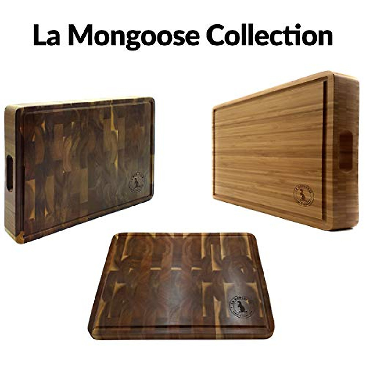 Acacia 17 x 13 x 2” Extra-Large End Grain Cutting Board with Juice Groove & Hand Grips Luxury Fancy XL Thick Reversible Dark Wood Butcher Block Chopping Carving Serving Platter Tray Birthday Gift Idea