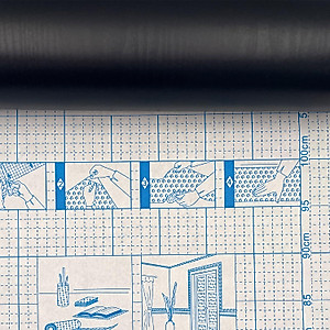 LovingWay 14.7 feet Wallpaper Roll Solid Color Shelf Liner 17.7x177 Inch Black Wood Grain Countertop Protective Paper Refresh Console Table Drawer Chest