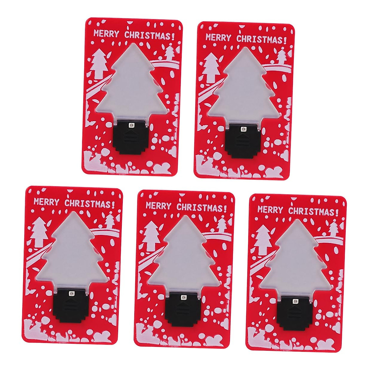 DOITOOL 15 Pcs Christmas Decorative Night Light Christmas Pocket Lamp Christmas Folding Lamp Portable Credit Card Light Cristmas Glowing Toy Cristmas Party Favors Child Christmas Tree