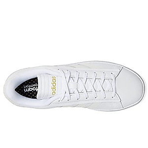 adidas Women's Grand Court Alpha Sneaker, White/White/Gold Metallic, 8.5