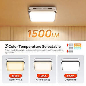 Consciot Bathroom Exhaust Fan with Light, 110/160 CFM Adjustable, 1.0 Sone, 40W Bathroom Ventilation Fan with Light for Ceiling, 1500lm LED Light 3000K/4000K/5000K Selectable & 2700K Nightlight