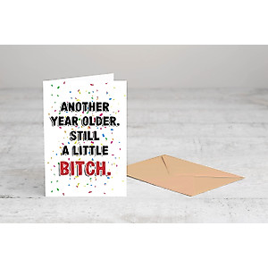 Emily gift Another Year Older. still A Little Bitch Card - Brother Sister Birthday Card - Funny Birthday Card - Sister Birthday Card - Birthday Card For Sibling