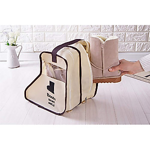 Boots Storage Bag Portable Short Boots Bag Visuable Foldable Boots Cover Protector Bag Dustproof Waterproof Shoes Handbag Hunting Fishing Riding Hiking Boots Carrier Box Bag Shoes Organizer