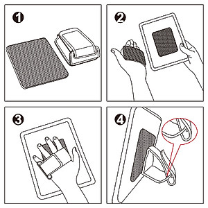 TFY Padded Hand-Strap Plus Hook & Loop Fastening Tape Adhesive Patch - DIY Detachable Hand-Strap for Smartphone, Tablet PC and More - iPhones - iPad Pro 9.7/12.9 Inch and Other Tablets