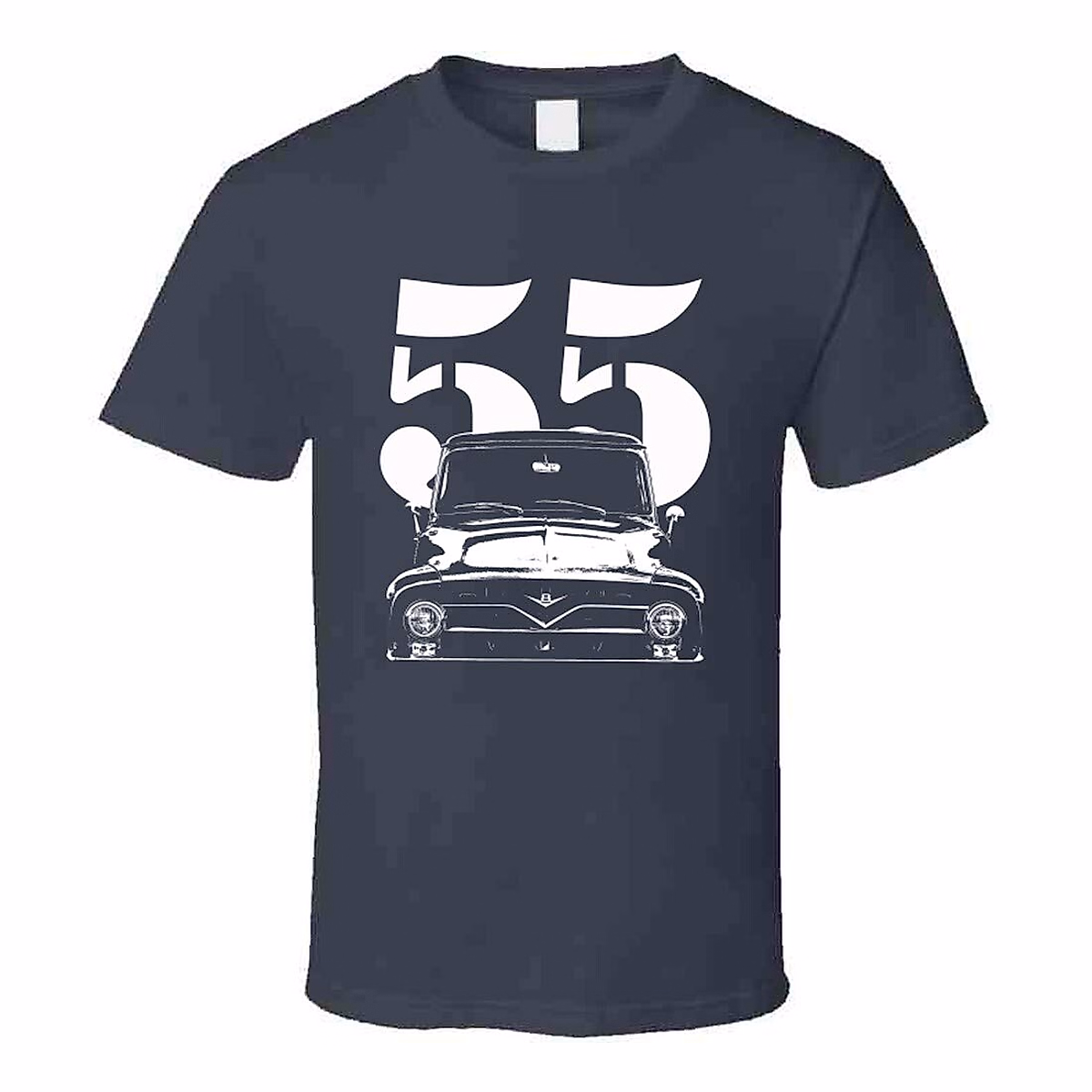 1955 F100 Pickup Truck Grill View with Year Black T Shirt M Charcoal Grey