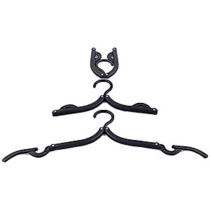 20 Pcs Portable Folding Travel Clothes Hangers, Foldable Clothes Drying Rack for Travel (Matt Black)