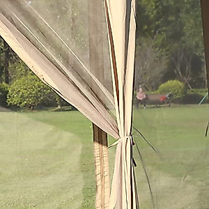 Outsunny 11' x 13' Pop Up Gazebo Canopy Tent with Zippered Mesh Sidewalls and Carrying Bag, Event Tent Shelter for Patio Garden Backyard, Beige