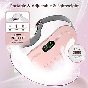 Funnywhale Menstrual Heating Pad,Period Heating Pad for Cramps with 3 Heat Levels and 4 Vibration Massage Modes,Stomach Heating Pad for Women and Girl Light Pink