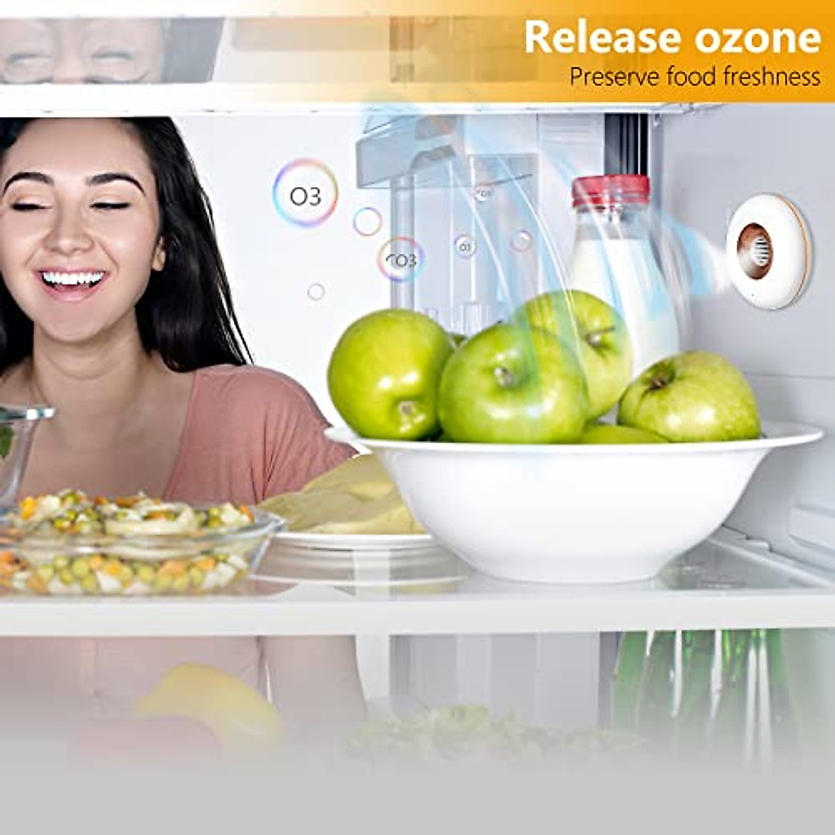 Mini USB Fridge Deodorizer Ozone Odor Eliminator Portable Rechargeable Ozone Generator Refrigerator Electronic Fresh Keeper Air Purifier For Fridge Freezer for Car Shoes Closet Kitchen