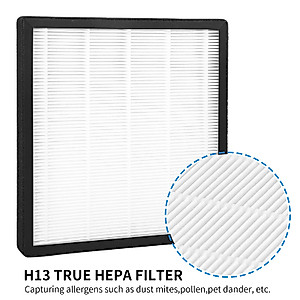 GoKBNY 2-Set HJ-H23 Replacement Filter Compatible with Hejiko HJ-H23 Purifier, 2 True H13 HEPA Filters + 2 Activated Carbon Filters