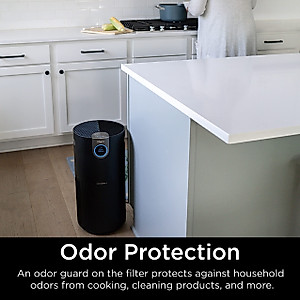 Shark HP202 Clean Sense Air Purifier MAX for Home, Allergies, HEPA Filter, 1200 Sq Ft, XL Room, Living Room, Whole Home, Captures 99.98% of Particles, Pollutants, Dust, Smoke, Allergens & Smells, Grey