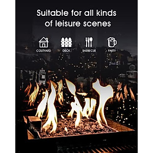 Legacy Heating 28in Propane Fire Pit Table, 50000BTU Outdoor Gas Fire Pit, 2 in 1 Firepit Table w/ Lid, Lava Rock, ETL Certified Steel Fire Table Add Warmth Ambience To Parties on Backyard, Black