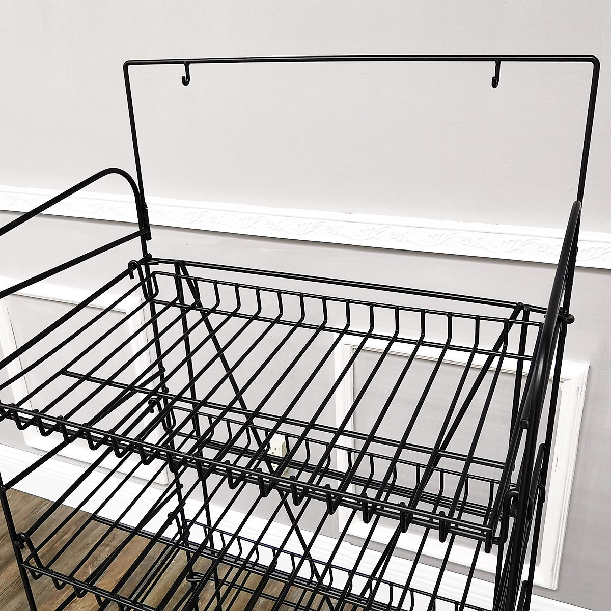 FixtureDisplays® Wire Display for Chips, Snacks, Packaged Foods Boxes Jars Cans Beverage Beer T-Shirts 18X10X50 12118-NPF