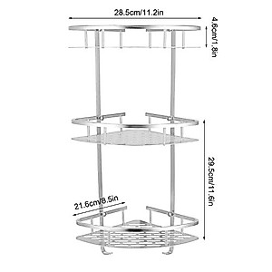 Corner Shower Caddy 3 Tiers Organizer Shelf Corner, Rustproof, Plastic Shower Rack Stands for Inside Bathroom Toilet Kitchen Bathtub Shower pan