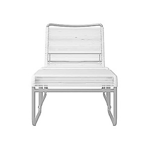 CosmoLiving by Cosmopolitan 88859WHG1E, Lita 2 Piece Patio Lounge and Ottoman Set, White