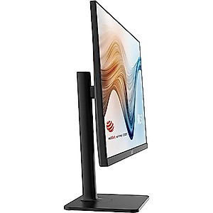 MSI Modern MD272QP, 27", 2560 x 1440 (QHD), IPS, 75Hz, TUV Certified Eyesight Protection, 5ms, HDMI, Displayport, USB C, Tilt, Swivel, Height Adjustable, Pivot,Black