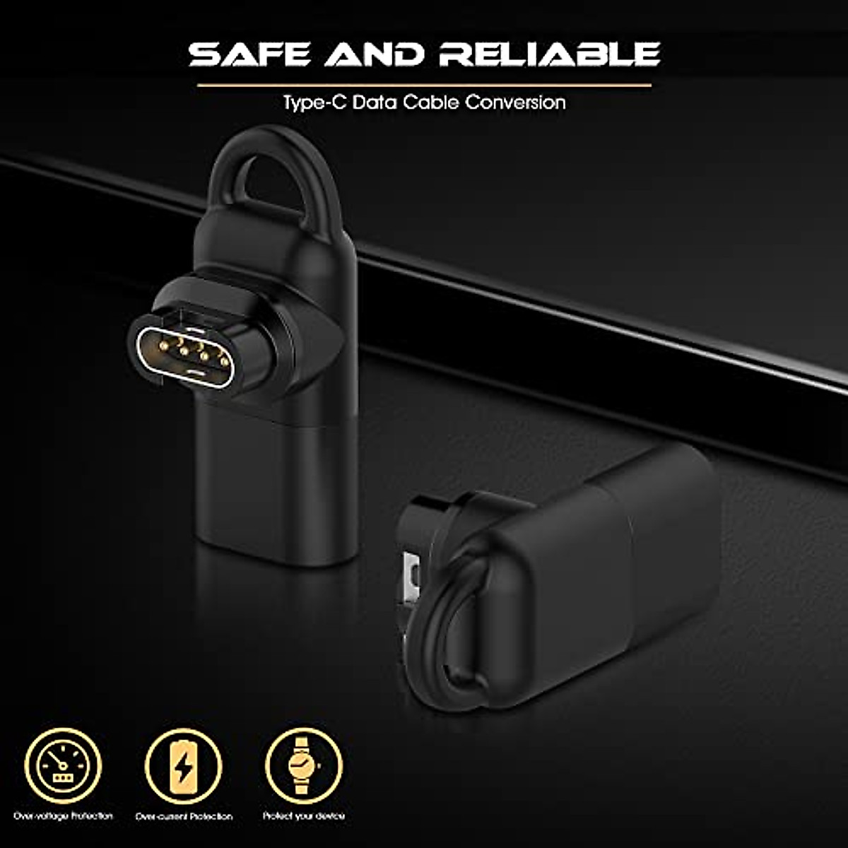 Seltureone (2 Pack) Type C Adapter for Garmin Watch Charger Connector, USB C Charging Converter Accessories for Garmin Fenix 7 7X 5s 6 6X/ Instinct 2/ Venu/Vivoactive 4/Forerunner 955 255 255s