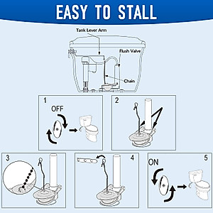 Toilet Flapper Replacement - 3 inch Universal Toilet Stopper Flapper Compatible with American Standard Toilet Tank Water Saving Rubber Flush Valve Flapper with Stainless Chain Long Lasting Rubber，2PCS