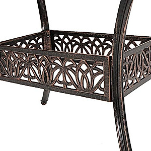 Christopher Knight Home Tucson Cast Aluminum Dining Table, Shiny Copper