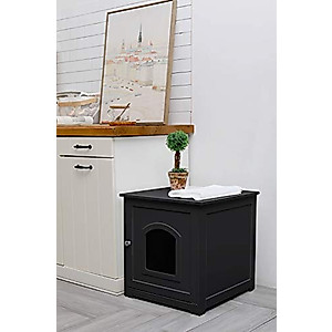 zoovilla Kitty Litter Loo – Hidden Litter Box Furniture, Black