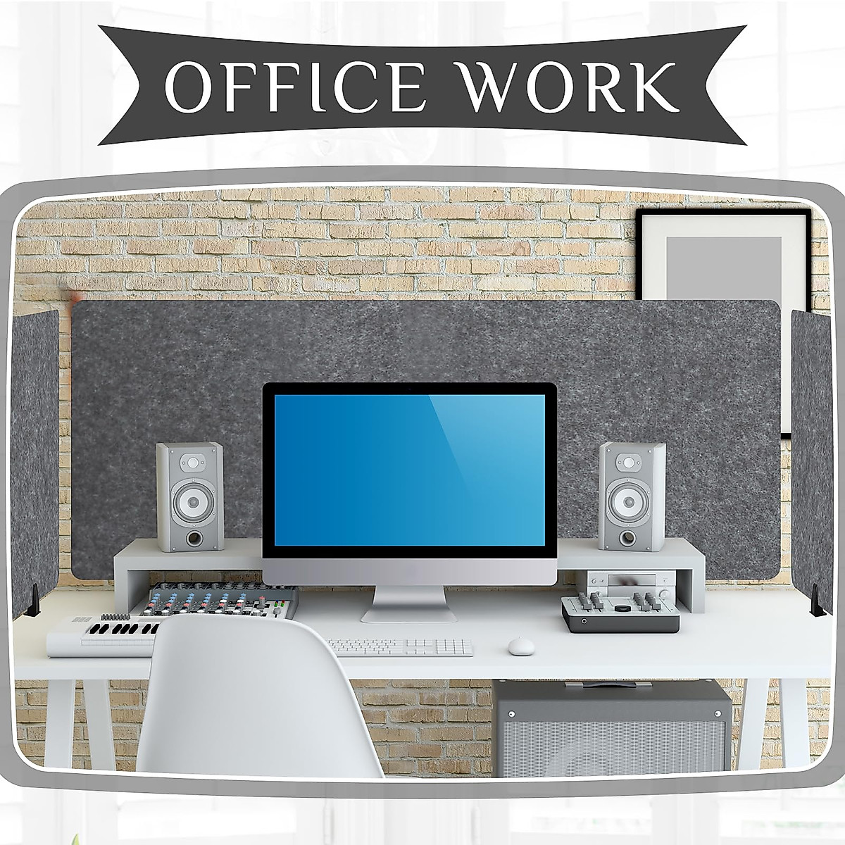 Jetec Clamp on Desk Divider for Office Acoustic Desk Privacy Panel ...