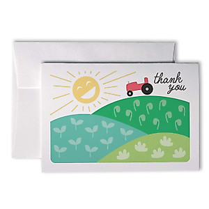 Down on The Farm Thank You Cards - 24 Cards with Envelopes