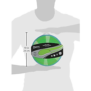 Chuckit Max Glow Paraflight Flying Disc Dog Toy, Large (9.75"), Green And White