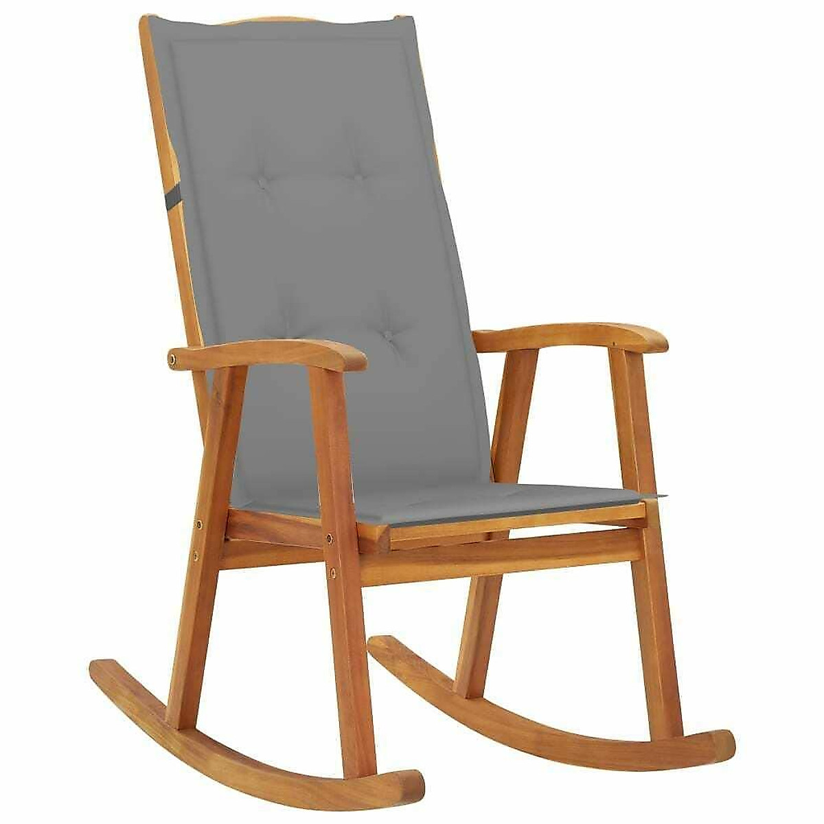 VBSQ Rocking Chair with Cushions Solid Acacia Wood Slirr Chair Rocking Chair Rocker Chair Rocker Camp Chair Rocker Recliner Rocking Camp Chair Rocking Chairs Outdoor Rocking Chair