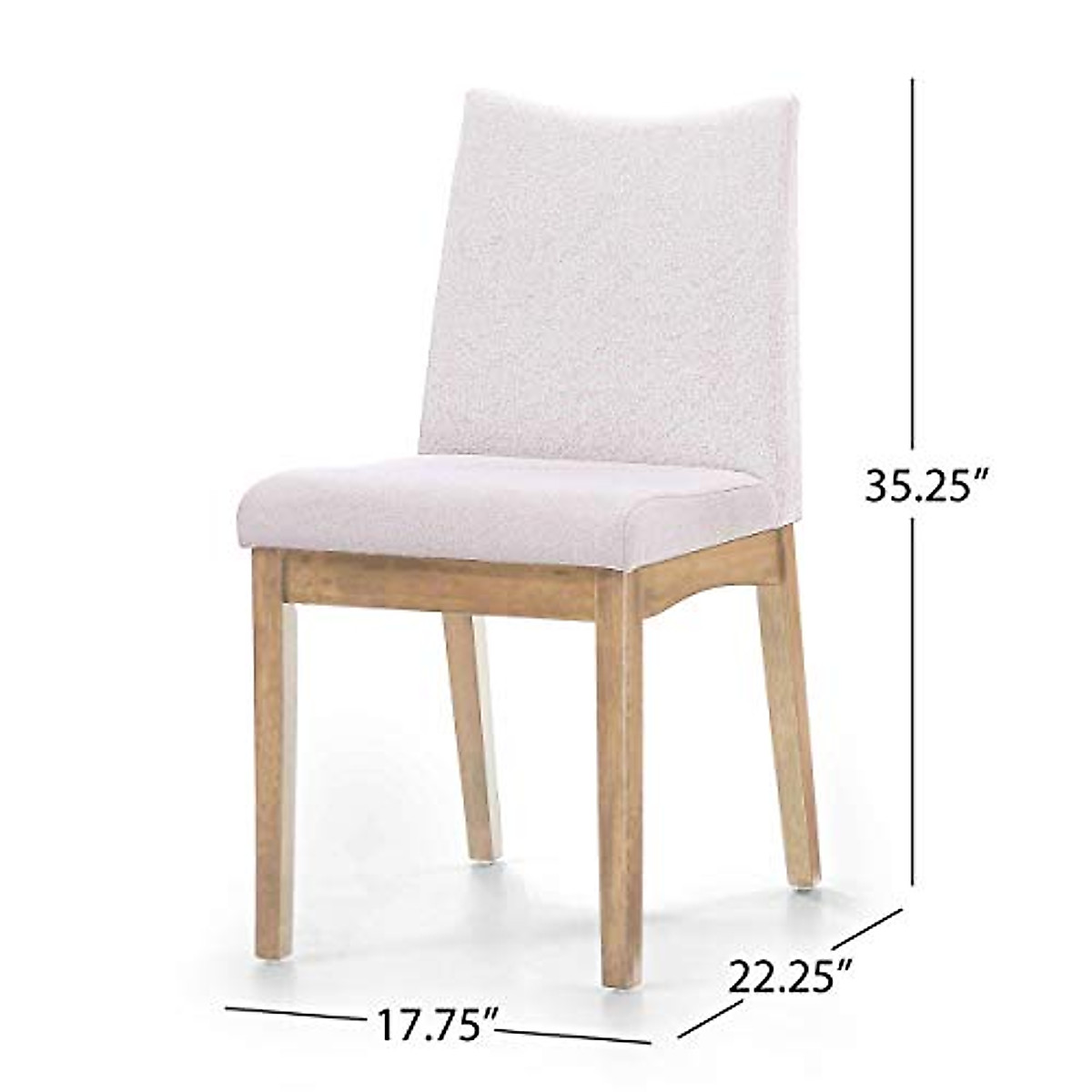 Christopher Knight Home Ignativs Fabric Dining Chair (Set of 2), Light Beige and Oak