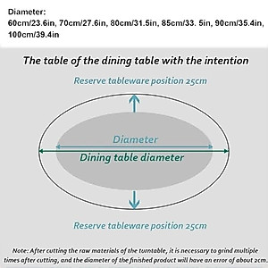 Glass Lazy Susan for Dining Table Tempered Glass Heavy Duty Turntable Round Large Tabletop Serving Plate Transparent Rotating Tray with Silent Bearing Centerpieces (Size : 80cm/31in)