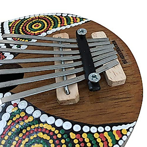 Kalimba Thumb Piano - 7 keys - Tunable - Coconut Shell - Sea Turtle Design by World Percussion USA (TM)