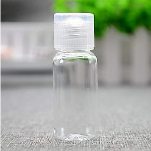 DNHCLL 12 PCS 15ml/0.5oz Travel Size Empty Plastic Sample Bottle Container With Flip Cap Travel Vial Jar Pot For Emollient Water Sample Shower Gel Makeup Lotion Emulsion