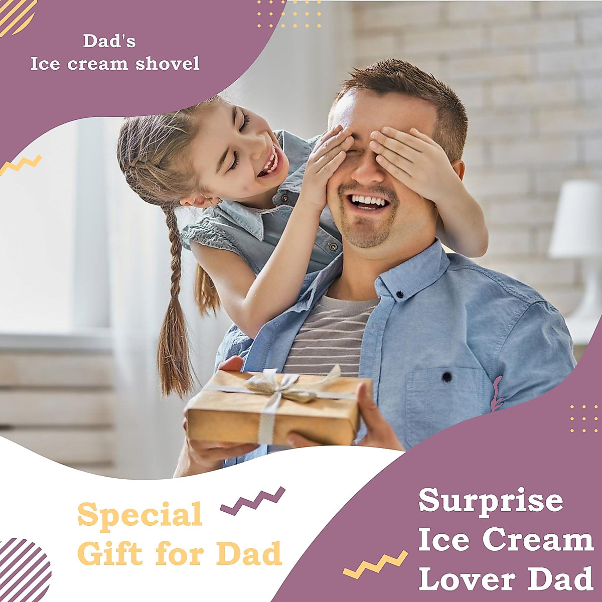 Father's Day Gifts from Daughter, Dad's Ice Cream Shovel, Stainless Steel Ice Cream Spoon Gift for Father's Day Gifts, Emotional Funny Dad Birthday Gift, Cute Christmas/Thanksgiving Gifts for Dad