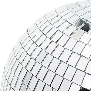 Mirror Disco Ball 8 Inch Hanging Disco Ball for Party Wedding Holiday Home Decoration, Silver