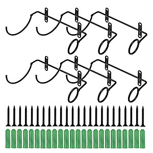 Hipiwe Set of 6 Wall Mounted Wine Rack Holders - Metal Wine Bottle Display Holder with Hardware, Wall Hanging Red Wine Bottle Organizer Racks for Storage Beverages/Liquor Bottle