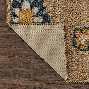 Maples Rugs Fleur Contemporary Motif Kitchen Rugs Non Skid Accent Area Carpet [Made in USA], Neutral/Multi, 1'8" x 2'10"