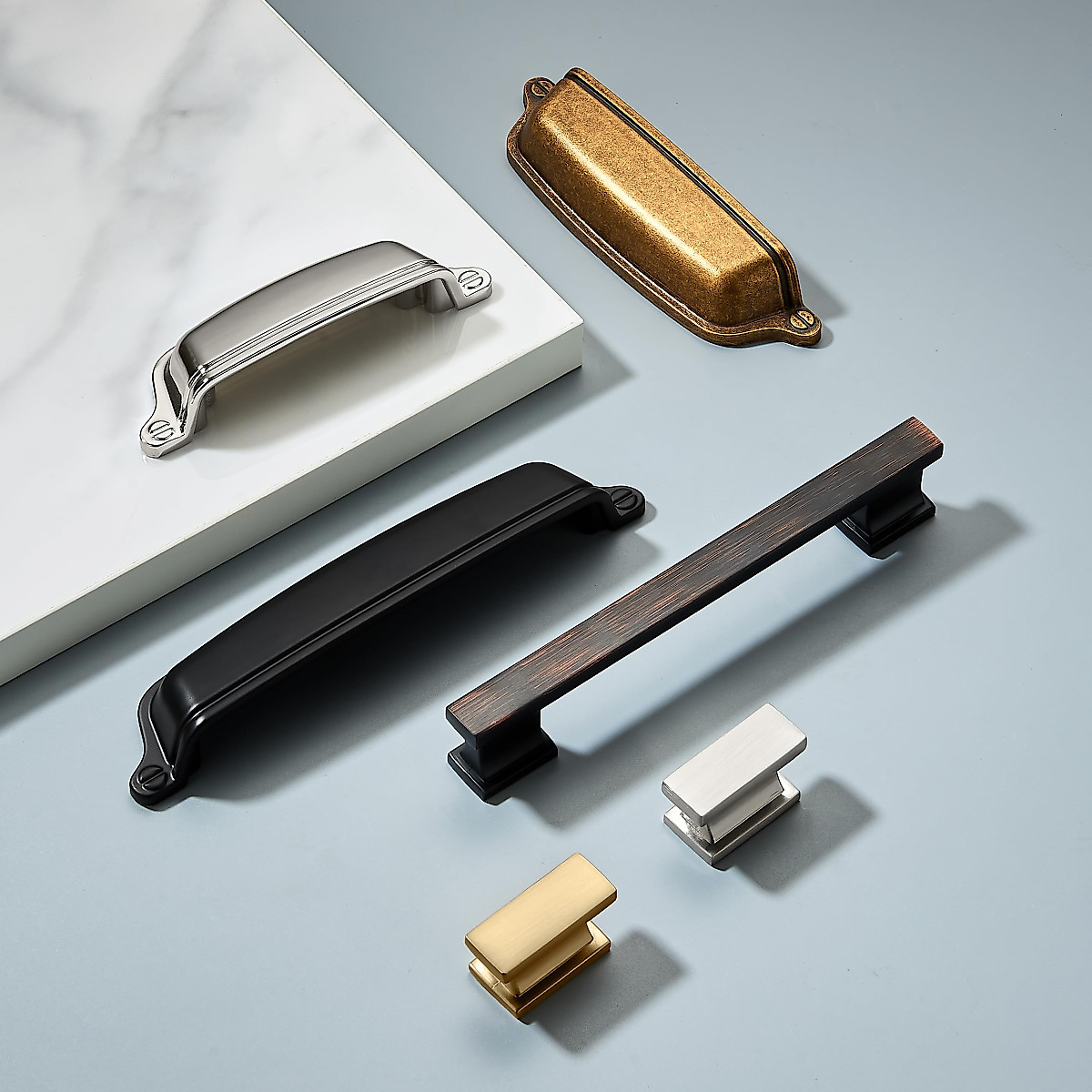 khtumeware 10 Pack 5 inch(128 mm) Drawer Pulls Matte Black Cabinet Cup Pulls Cabinet Hardware Kitchen Cabinet Handles Bin Cup Pulls Cup pulls for Kitchen cabinets.