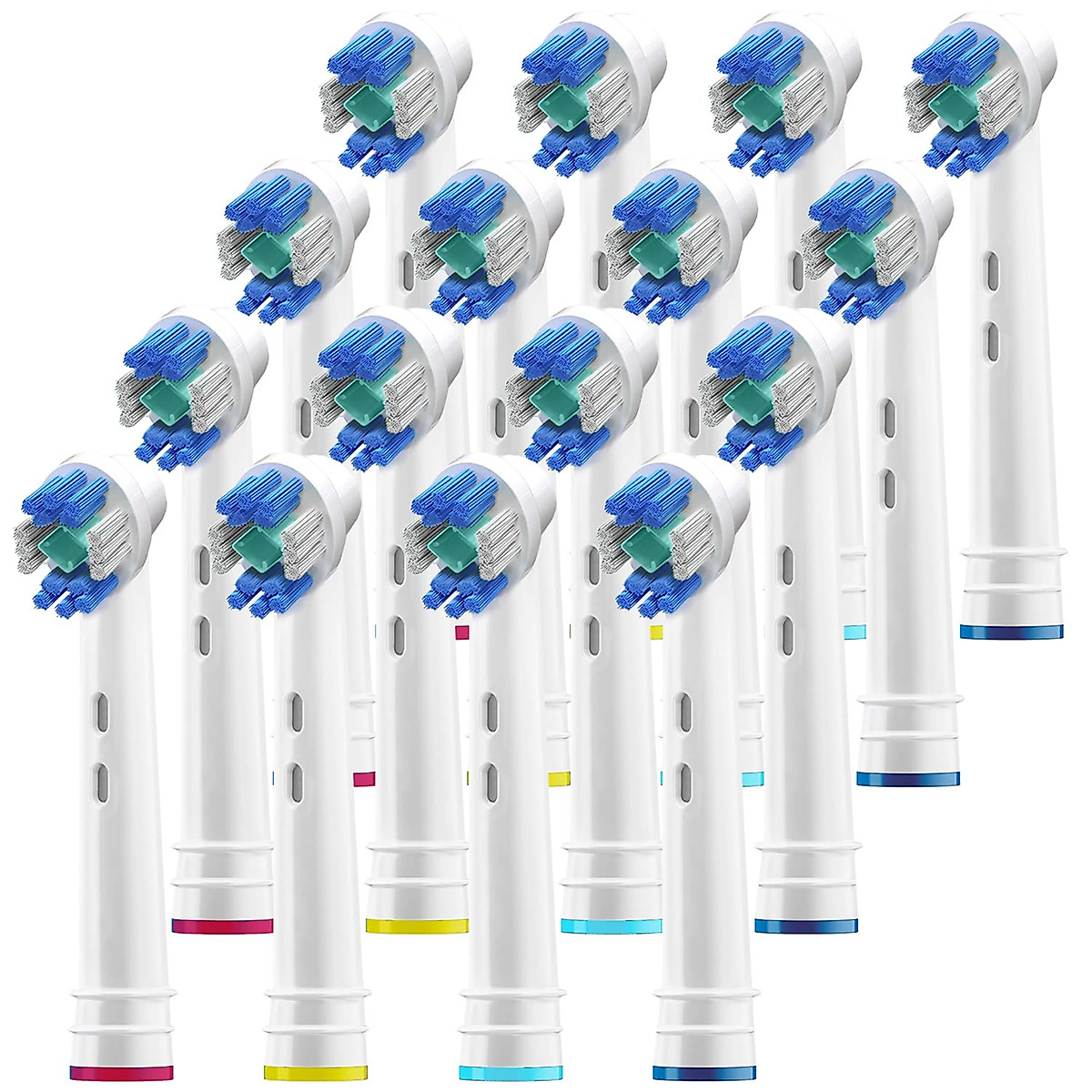 Professional White Replacement Brush Heads w/ 3D Whitening, Compatible with Oralb Braun Electric Toothbrush- 16 Pro Style- Fits The Oral-B Kids Care 1000 Etc.