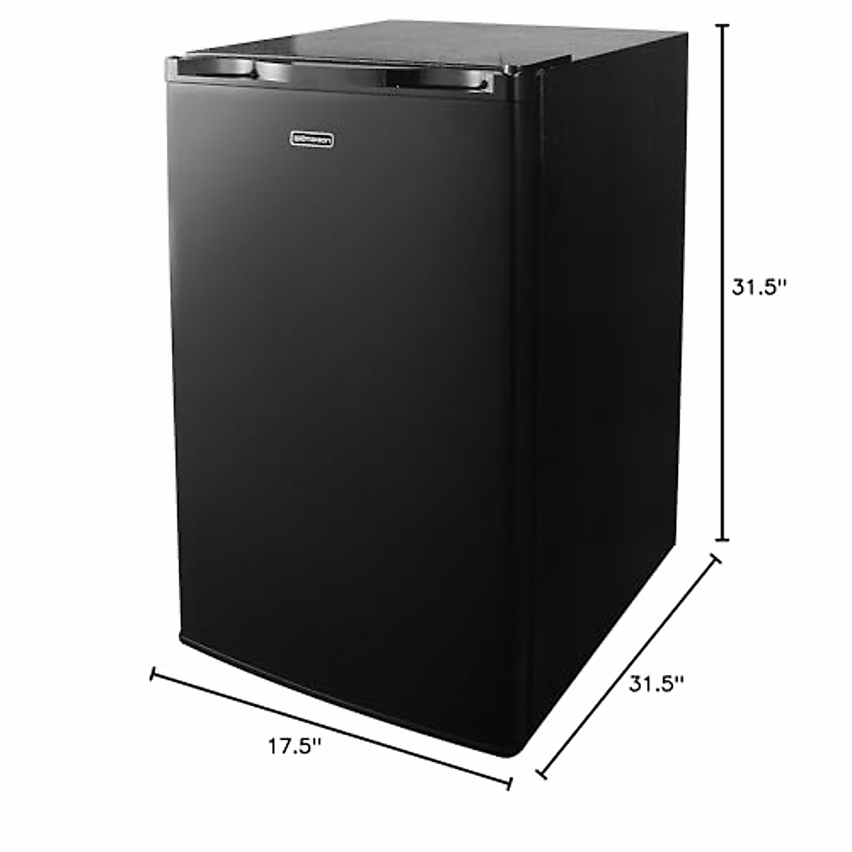 Emerson 3.2 Cu. Ft. Compact Single Door Refrigerator: Ample Storage, Customized Temperature Control, Separate Chiller Compartment and Reversible Door Design, CR0032B, Black