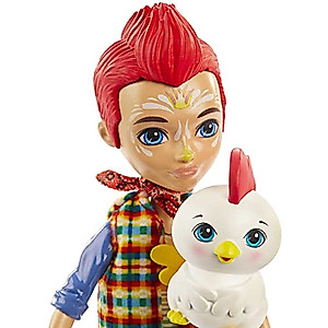 Mattel Enchantimals Redward Rooster Doll with Clunk Figure, 6-inch Small Doll with Removable Shirt & Accessories
