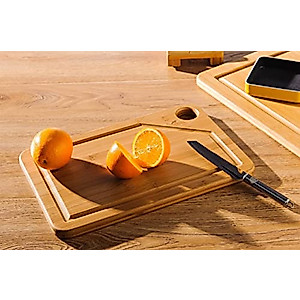 Mohy Bamboo Cutting Board Set with Juice Groove (Set of 3 with Holder) – Extra Large Thick Chopping Board Set for Meat, Cheese, Fruit and Vegetables