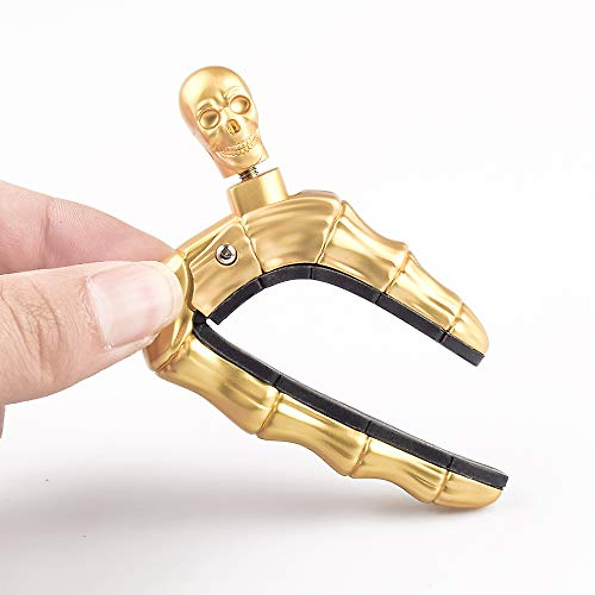 YUEKO Guitar Capo Skull Knob Design Universal 4 5 6 12 Strings Instrument Capos for Electric Classical Acoustic Guitar Bass Ukulele Mandolin Banjo and More(Bronze)