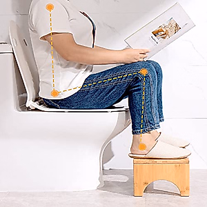 iFedio Toilet Stool, Poop Stool,Bamboo 7 Inch Toilet Potty Stool,Foldable Squat Stool Potty with Anti Slip Layer,Toilet Stool Squat Adult