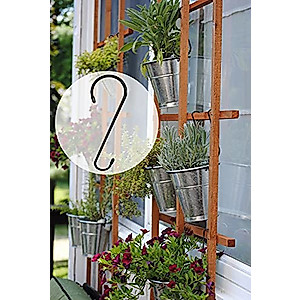 24 Pack 9 inch Extra Large Vinyl Coated S Hooks Black Heavy Duty Long S Hooks for Hanging Plant Extension Hooks for Kitchenware,Utensils,Pergola,Closet,Flower Basket,Garden,Patio,Indoor Outdoor Uses